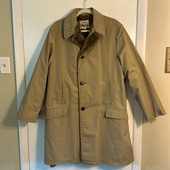 Woolrich | Jackets & Coats | Wool Rich Large Trench Coat Faux Fur ...